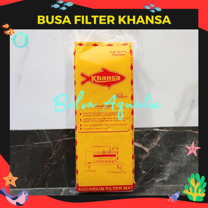 BUSA KHANSA FILTER AQUARIUM 30 x 11 x 4 cm Kapas Putih Filter Aquarium ...