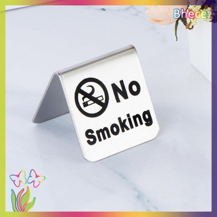 Bhece Stainless Steel No Sign Double-Sided Tabletop Warning Sign Plaque ...