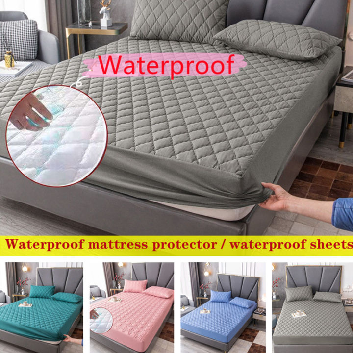 New 100% waterproof mattress cover, mattress protector, lattice pattern ...