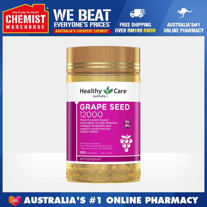 Healthy Care Grape Seed Extract 12000 300 Capsules Help Enhance ...