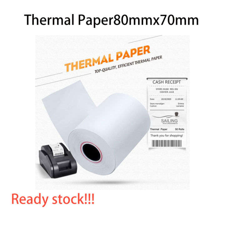 Thermal Printer paper 80mm x 70mm 80x70 （1 box/50roll）Thermal Paper ...