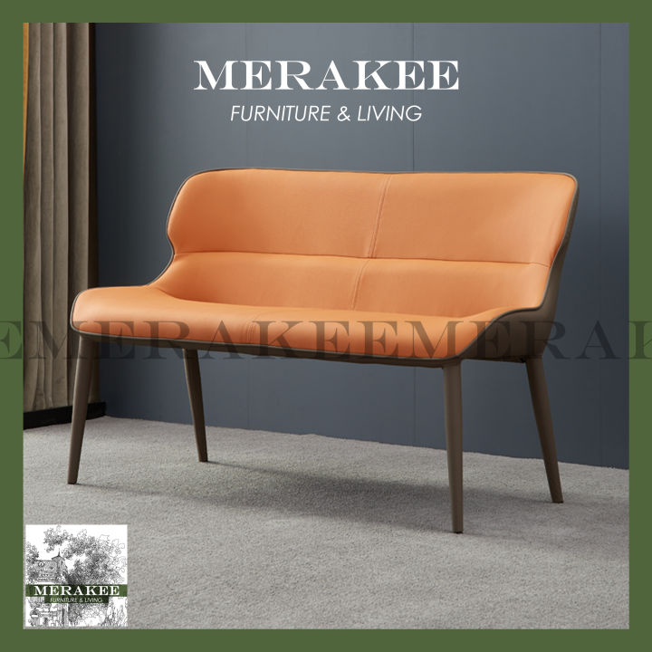 *Ready Stock* MERAKEE Dining Bench with Backrest Pu Leather Dining Room ...