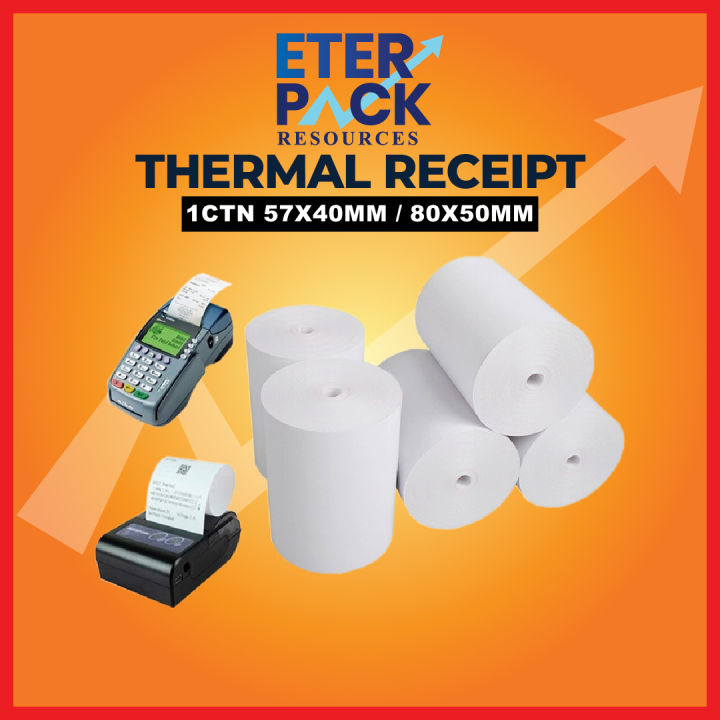 1CTN Thermal Paper Roll 80x60mm / 57x40mm Thermal Receipt Paper Kertas ...