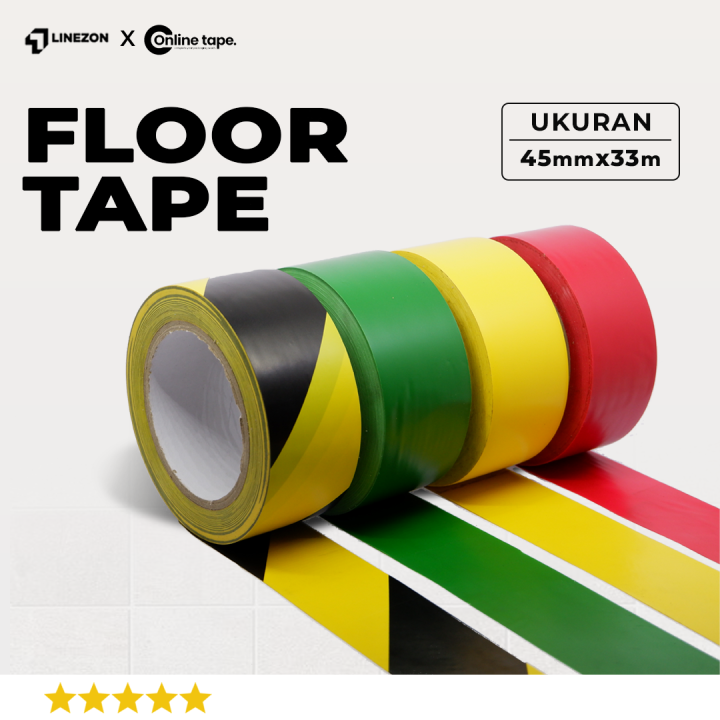 lakban lantai anti slip 33M / floor marking tape vinyl / lakban warna / lakban lantai hitam ...