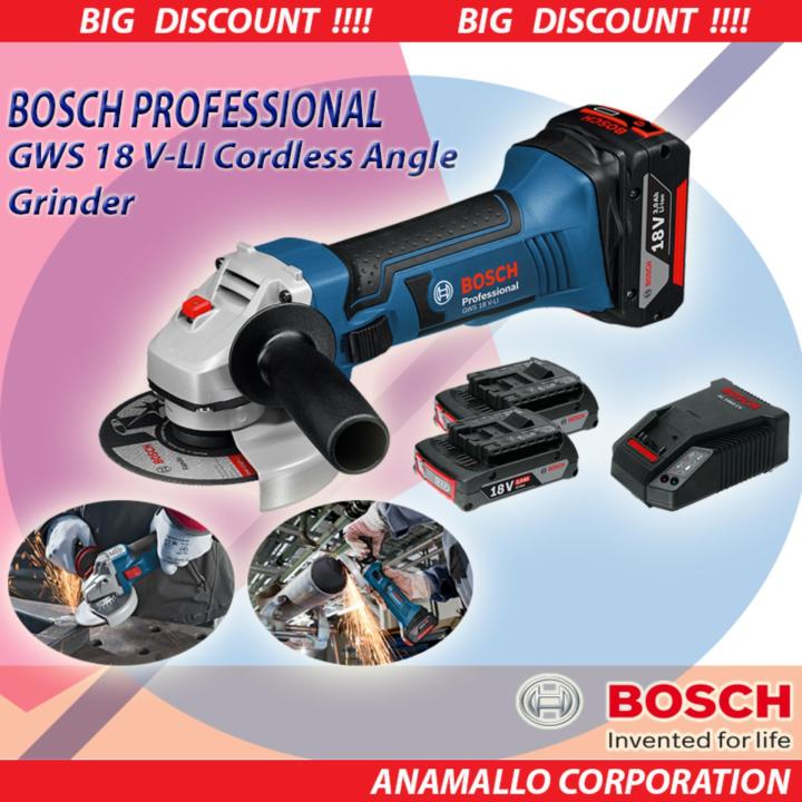 BOSCH GWS 18 V-LI Cordless Angle Grinder | Lazada PH