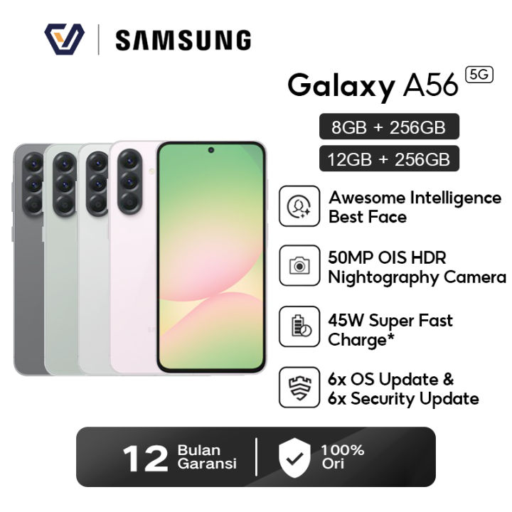 Official Samsung Galaxy A56 5G 8+256GB/12+256GB 45W Super Fast Charge | Lazada Indonesia