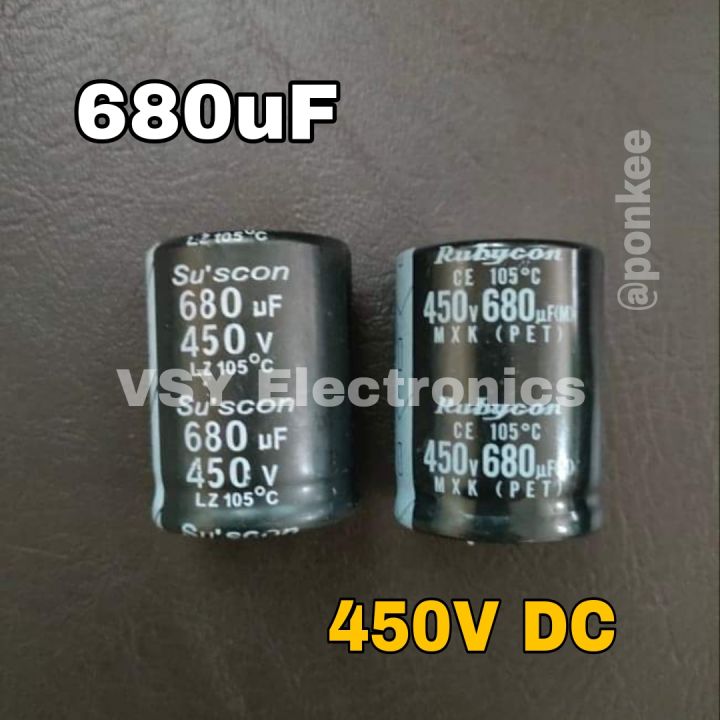 Original Rubycon and Suscon Brand Electrolytic Capacitor 680uF 450v dc ...