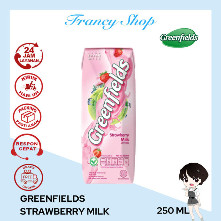 Susu Cair UHT Greenfields Milk Strawberry 250 ml | Lazada Indonesia