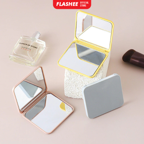 Flashee Cermin Lipat 2 Sisi Persegi Polos Kaca Make Up Kaca Rias ...