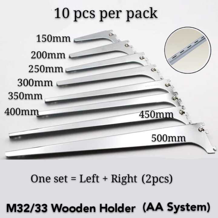 [Ready Stock] AA system Upright Timber Shelve Bracket Glass and Wooden ...