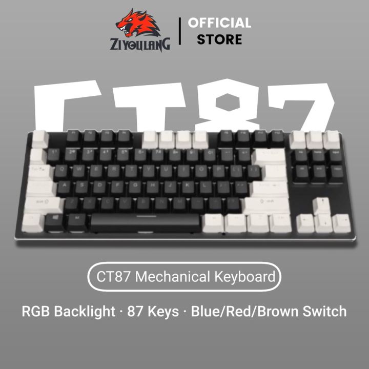 ZIYOULANG Oreo Mechanical Keyboard 87 Keys Gaming Gamer | Lazada PH