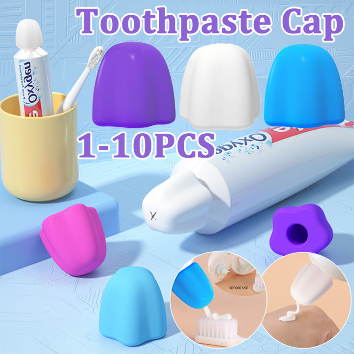1-10PCS Toothpaste Pump Dispenser-Self Closing Silicone Toothpaste Cap ...