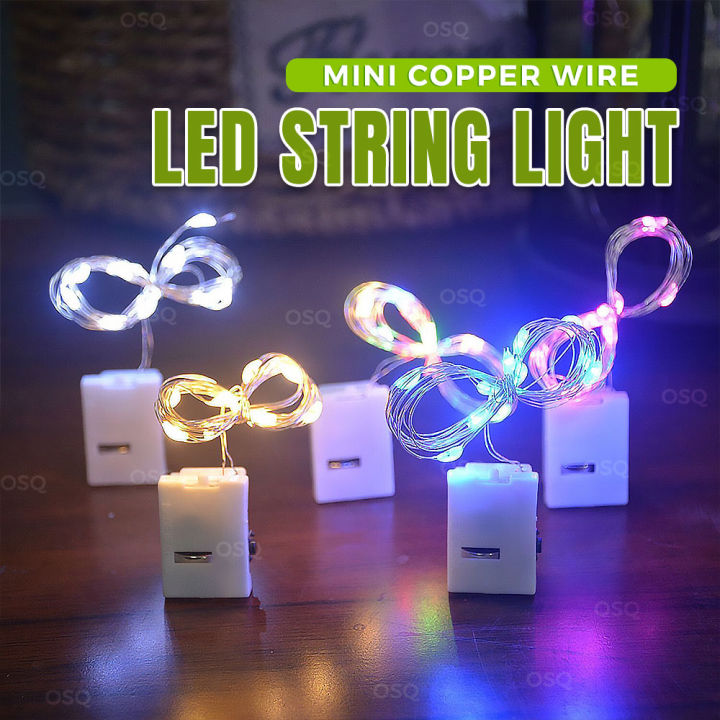 OSQ 1m/2m/3m/4m/5m 3 Modes Battery Operated Copper Wire Fairy String ...