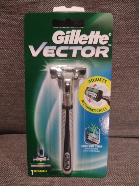 Gillette Vector ด้าม มีดโกนหนวด ใบมีดโกนพร้อมด้าม ยิลเลตต์ เวคเตอร์ ...
