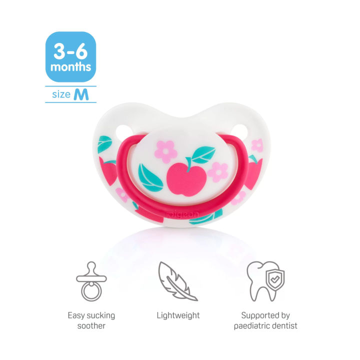 [4 Designs] Pigeon Funfriends Baby Soother Pacifier 3M+ Disney Mickey / Minnie / Apple / Penguin ...