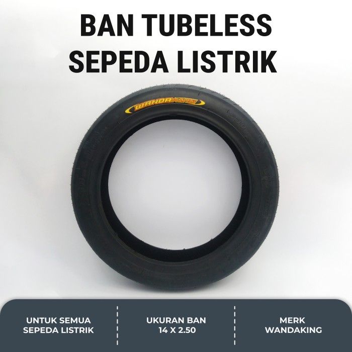 Ban Luar Tubles Sepeda Listrik Ukuran 14 x 2.50 Hitam Kuat ORIGINAL ...