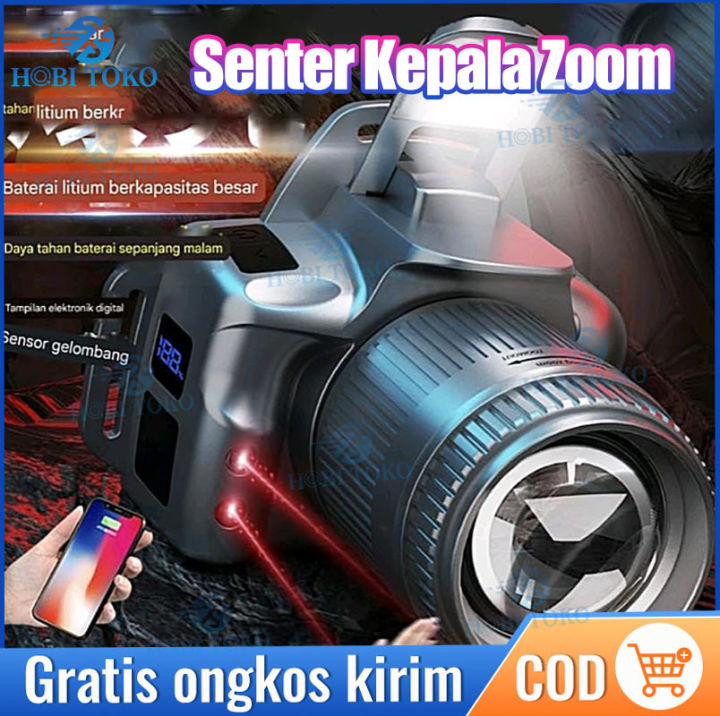 T243 Senter Kepala Zoom LED/senter led cas tahan 24 jam/Fokus yang dapat disesuaikan tahan air ...