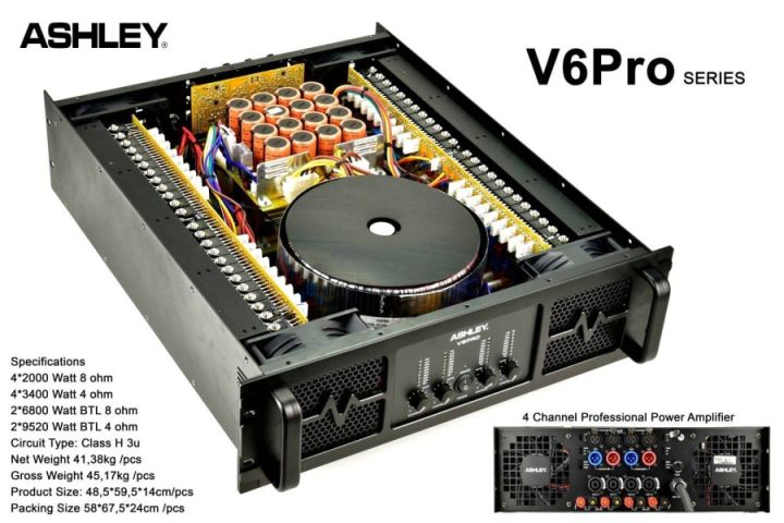 Power ashley v6pro / v6 pro class H 4 channel original ashley | Lazada ...