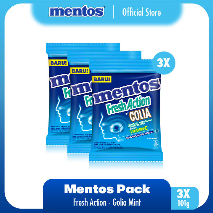 Mentos Fresh Action Golia Mint 84g - Permen Pelega Tenggorokan Rasa ...