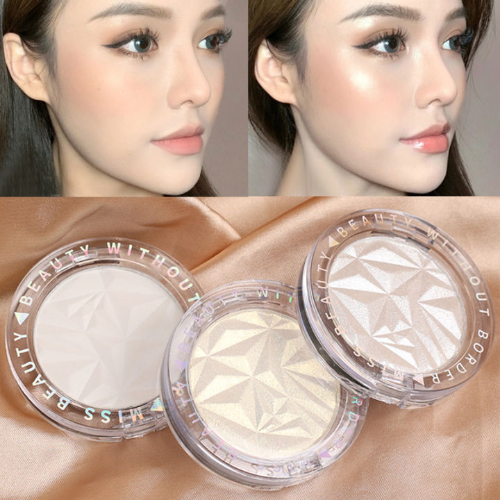 3D Embossed Highlighter Powder Palette Makeup Glow Face Contour Shimmer ...