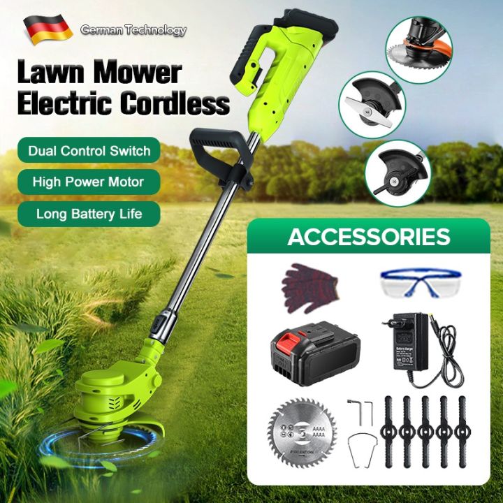 12V/24V/36V/48V Cordless Lawn Mower Rechargeable Electric Grass Cutter with Lithium Battery ...