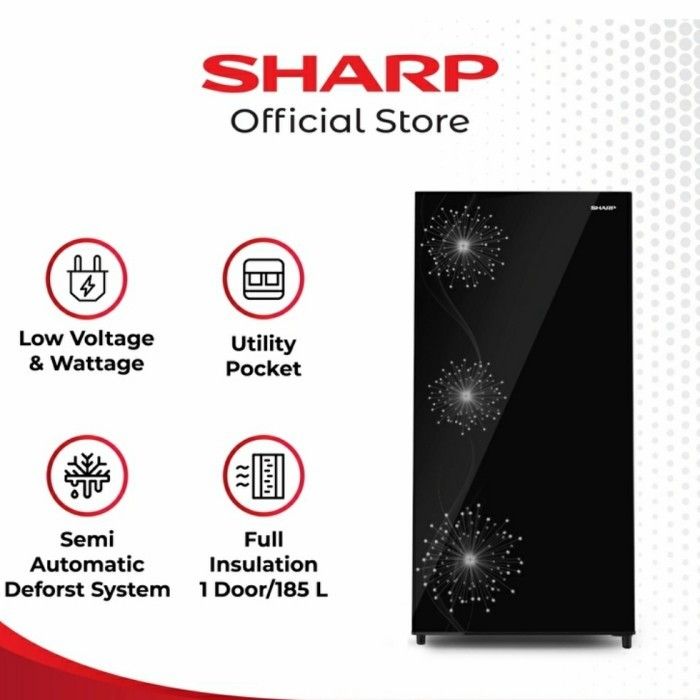 Sharp Kulkas 1 Pintu 185 Liter SJ-X197W-DW Shine Dandelion | Lemari Es 1 Pintu Sharp Double ...