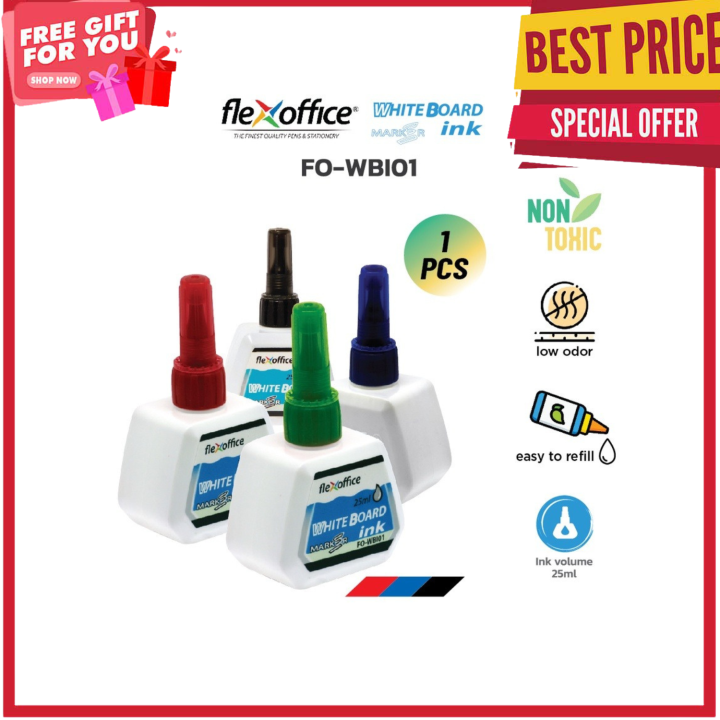 [FO-WBI01] Whiteboard Refill Marker Ink FlexOffice 1pc | 3pcs - 25ml ...