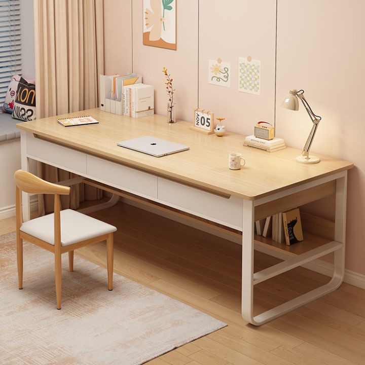 White desk student home bedroom computer desk desktop workbench simple ...