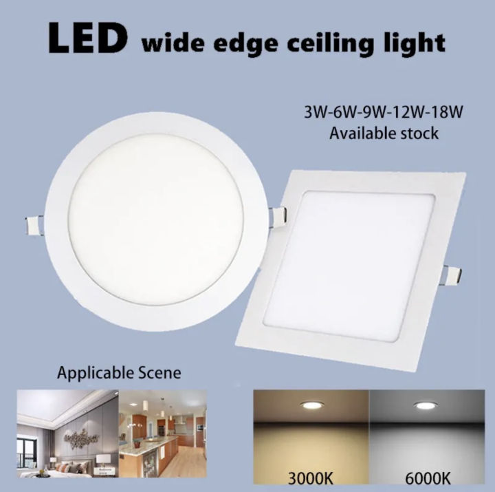 Recessed Downlight LED Ceiling Light Panel Pin Round Light 3w 6w 9w 12w ...