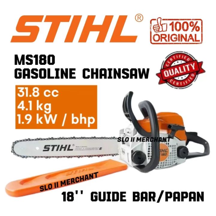 【100% ORIGINAL】STIHL MS180 18''GUIDE BAR CHAINSAW || INCLUDES COMBO SET ...
