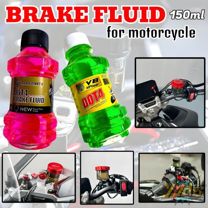 BRAKE FLUID DOT4 Colored 150ML (1pc) FOR MOTORCYCLE HEAVY DUTY BRAKE ...