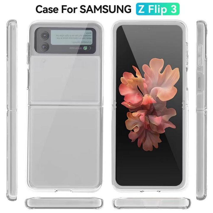 CLEAR HARD CASE FOR SAMSUNG ZFLIP3 FLIP 3 FOLD 3 flip 4 CLEAR PLASTIC ...