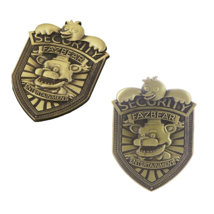 FNAF Fazbear Security Guard Badge Brooch Five Nights at Freddys Cosplay ...