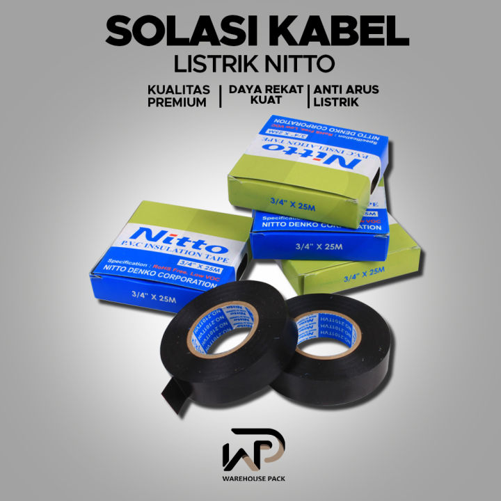 Isolasi Kabel Listrik Nitto 3/4" X 25 meter I Isolasi Listrik Nitto ...