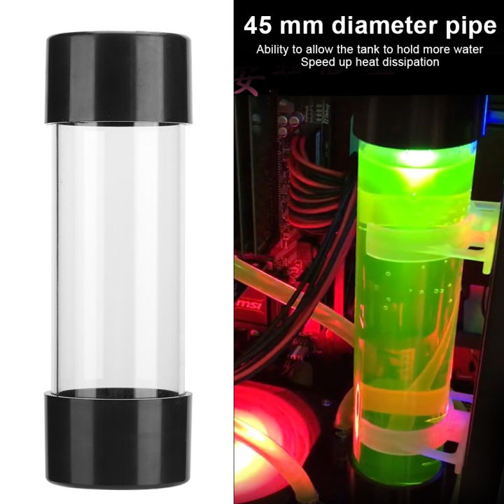 Transparent Cylindrical Computer Water Cooling Water Tank 150MM with G1 ...