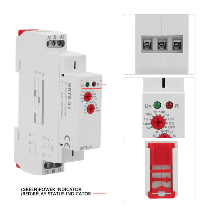 （Gold certification）GRT8-A1 Mini Power On Delay Time Relay DIN Rail ...