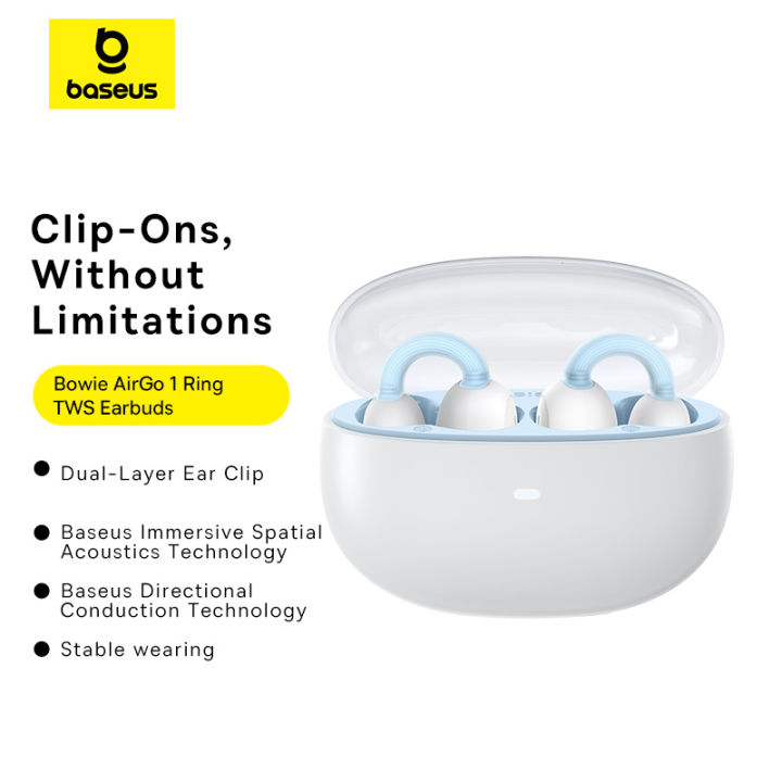 Baseus AirGo 1 Ring Clip On Open-Ear Bluetooth Wireless Earbuds With ...