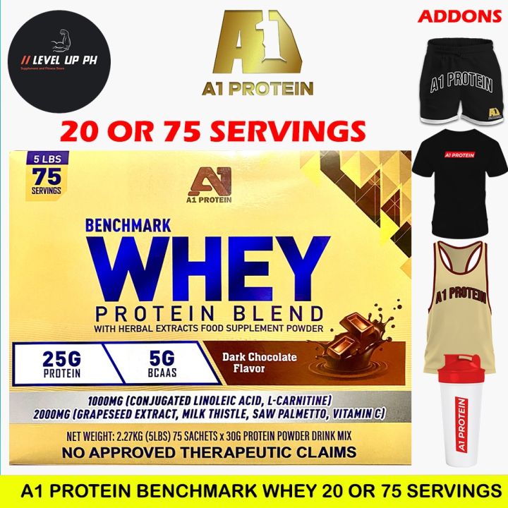 A1 Protein Benchmark Whey NEW PACKAGING and FORMULA 20 or 75 Servings ...