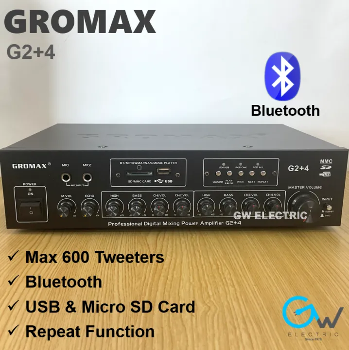 GROMAX G2 / G2+4 Professional Power Amplifier System (USD/SD CARD) | Lazada