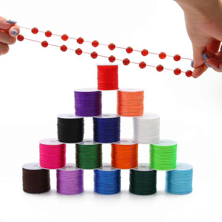 46Meters Plastic Crystal DIY Beading Stretch Cord Colorful Elastic Line ...