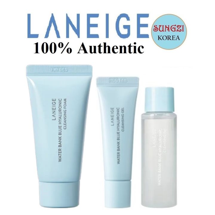 LANEIGE Water Bank Blue Hyaluronic Cleansing Trial Kit (3 Items ...