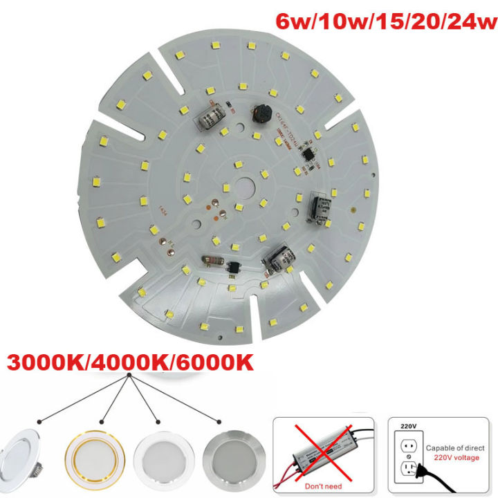 LED Chip for Light Bulb 6W 10W 12W 15W 20W 24w 2835SMD DOB Round Light Beads AC 220V No Flicker ...
