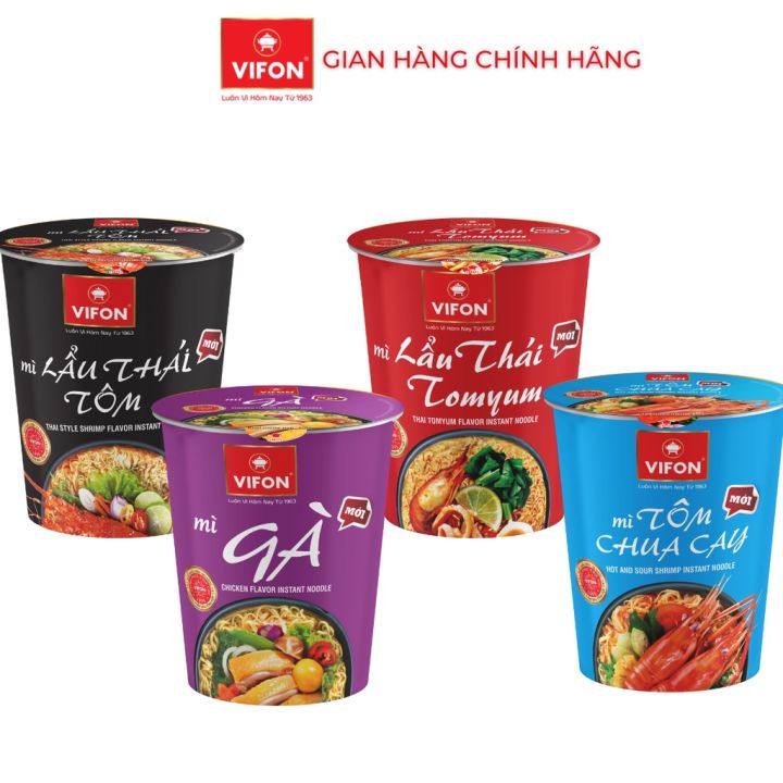 Thùng 24 Ly Mì Lẩu Thái Tomyum/ Lẩu Thái Tôm NGON NGON VIFON (60g / Ly) | Lazada.vn
