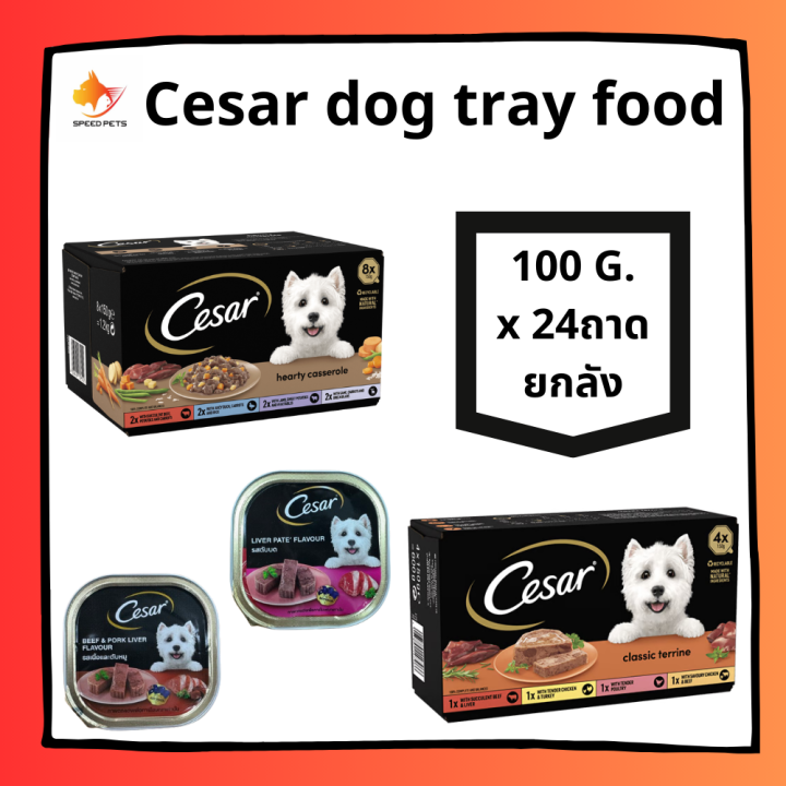 Cesar dog tray food x 24 trays ซีซาร์ อาหารสุนัข อาหารเปียกสุนัข ชนิด ...