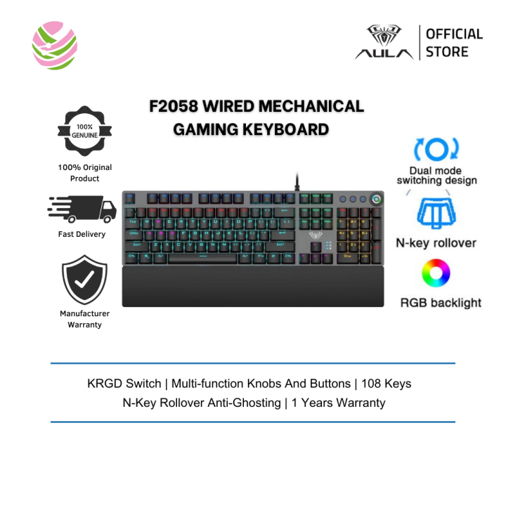 AULA F2058 WIRED Gaming Mechanical keyboard | Lazada