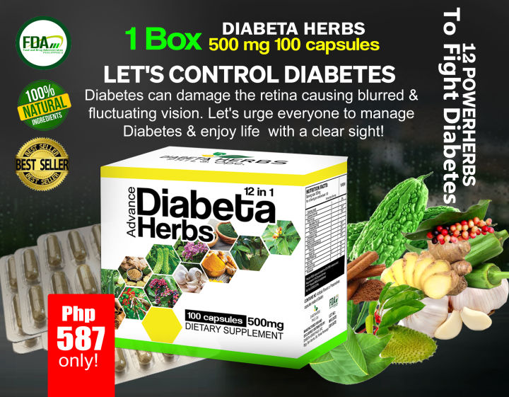 ADVANCE DIABETAHERBS 1 BOX ( 100 CAPSULES) FOR ONLY 587 PESOS ONLY ...