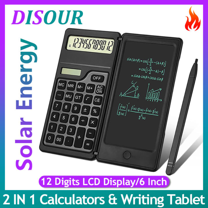DISOUR Original Solar Energy Calculators,12 Digits LCD Display Desktop ...