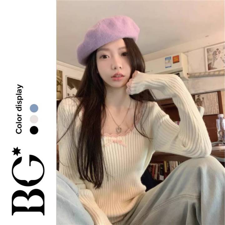 BG world เสื้อไหมพรมผญ เสื้อแฟชั่นผญๆ สเวตเตอร์ ผู้หญิง สไตล์เกาหลี | Lazada.co.th