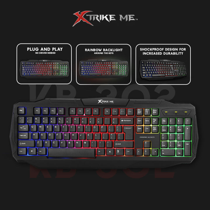 Xtrike Me Rainbow Gaming Keyboard KB-302 - Black | Lazada PH