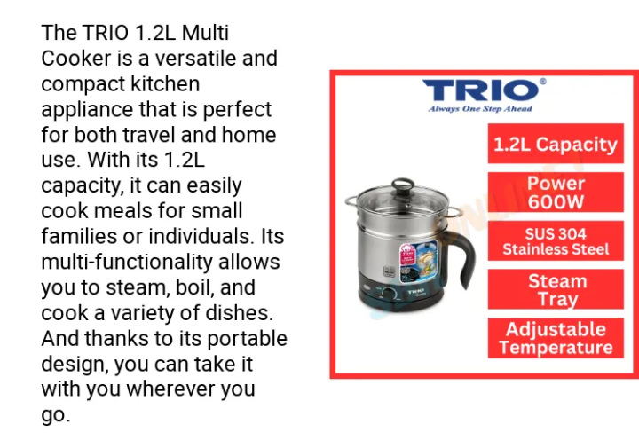 TRIO MULTI COOKER 1.2L TWH-001 | Lazada